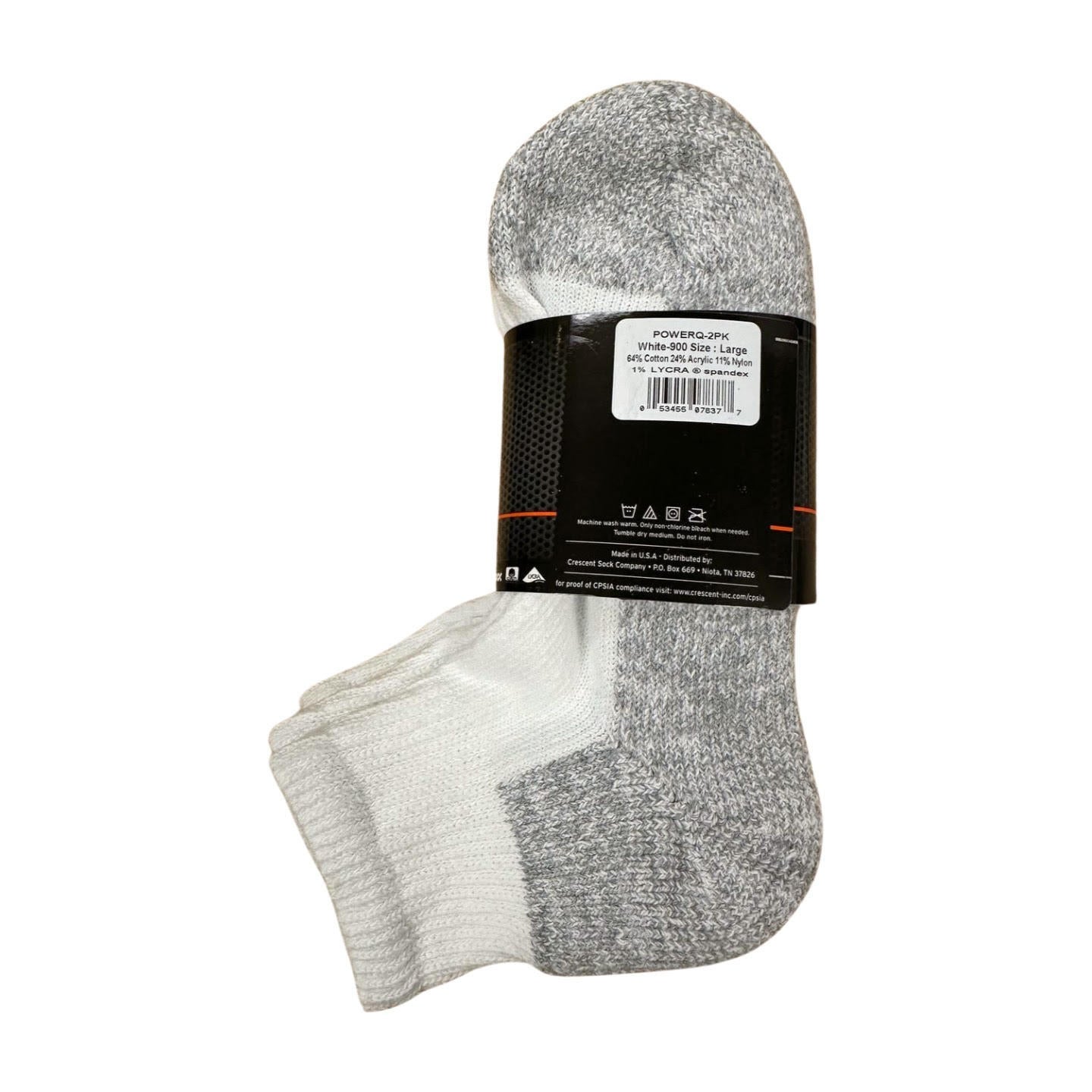 Power Cushioned 2-Pair Pack Qtr Socks (Large ) | Power Cushioned Socks